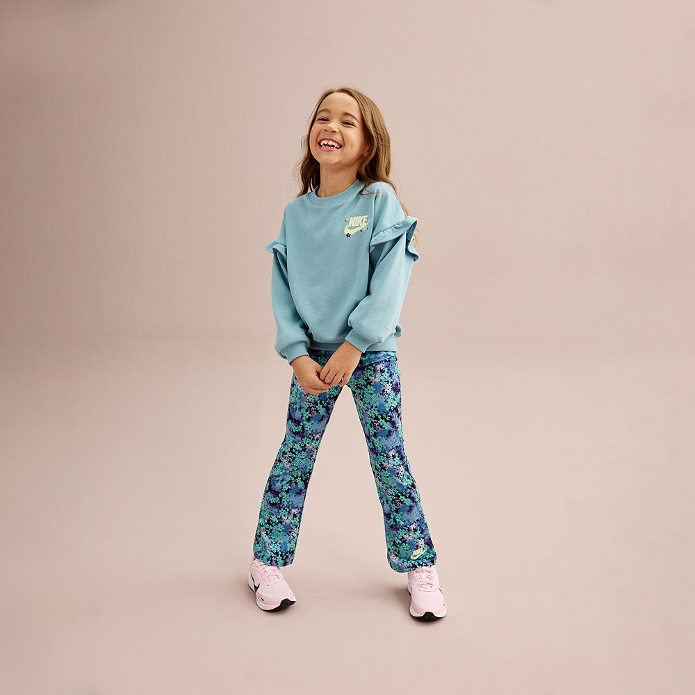 Girls 4-6x Nike Ruffle Sweatshirt & Dri-FIT Flared Leggings 2-piece Set
