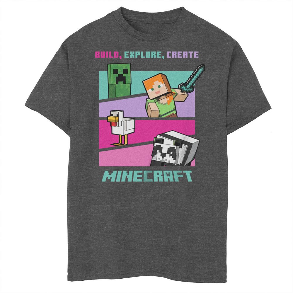 Boys Minecraft Build, Explore, Create Husky Graphic Tee