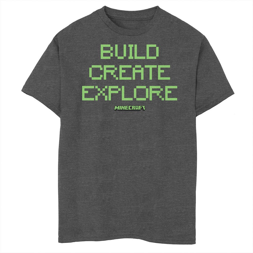 Boys Minecraft Build Create Explore Husky Graphic Tee