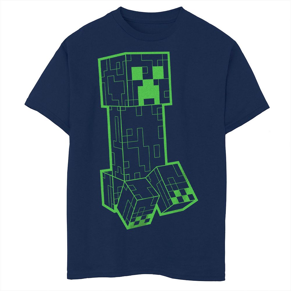 Boys 6-20 Minecraft Creeper Grid Graphic Tee