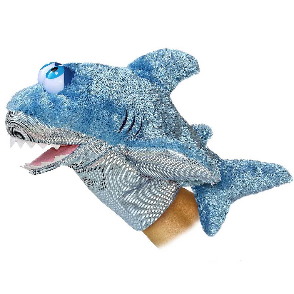 Aurora Medium Blue Hand Puppet 11.5" Sharky Interactive Stuffed Animal