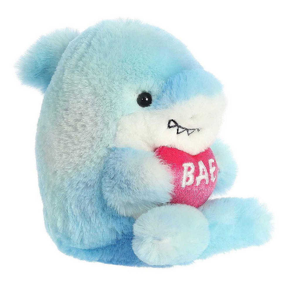 Aurora Mini Blue Rolly Pet 5" Bae Shark Round Stuffed Animal