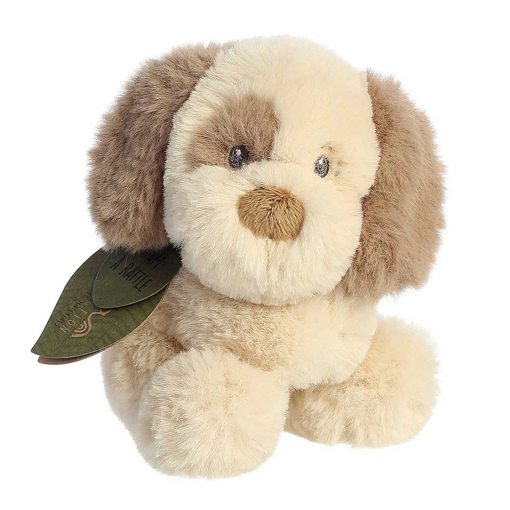 Ebba Small Brown Eco Ebba 6" Toddy Dog Rattle Baby Stuffed Animal