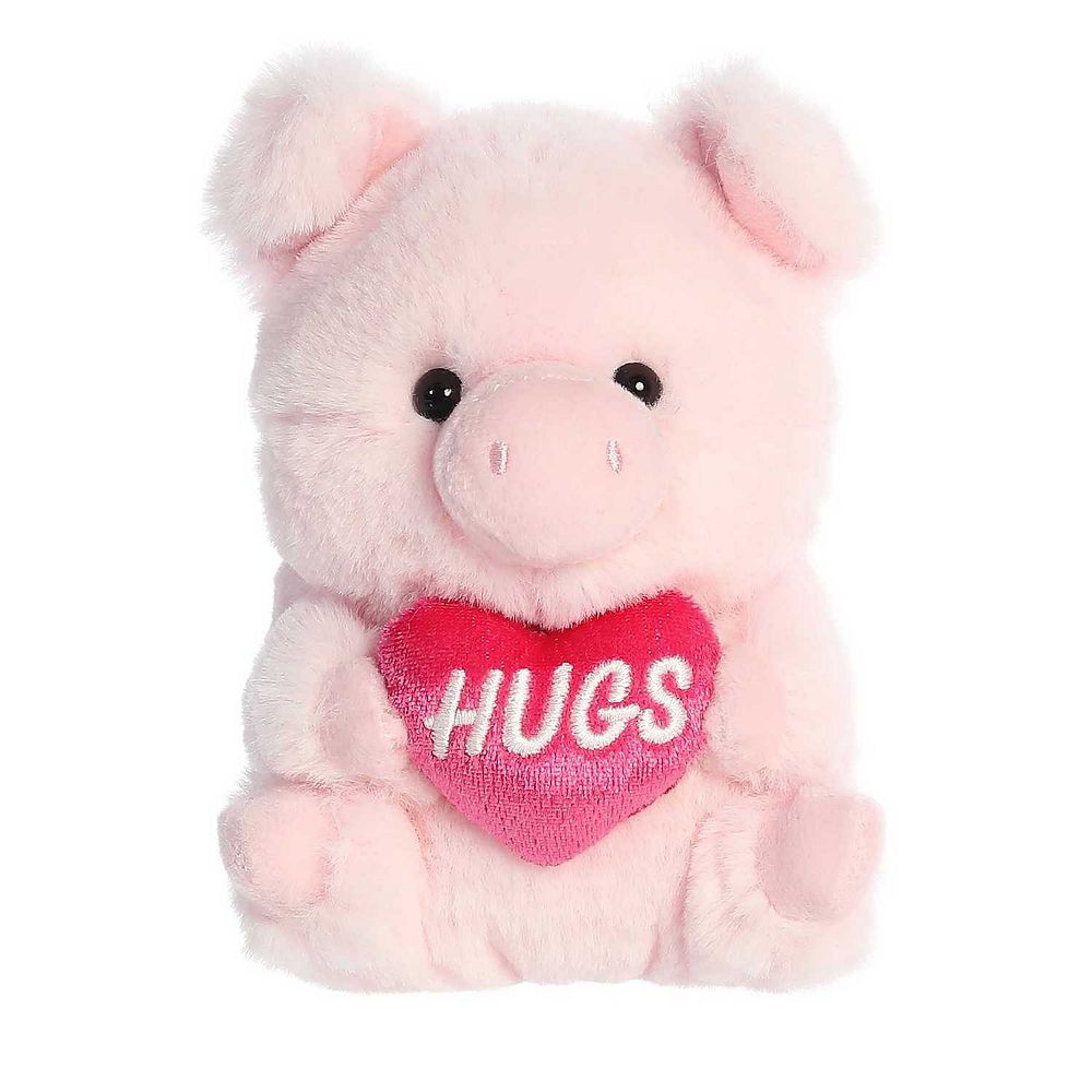 Aurora Mini Pink Rolly Pet 5" Hugs Pig Round Stuffed Animal