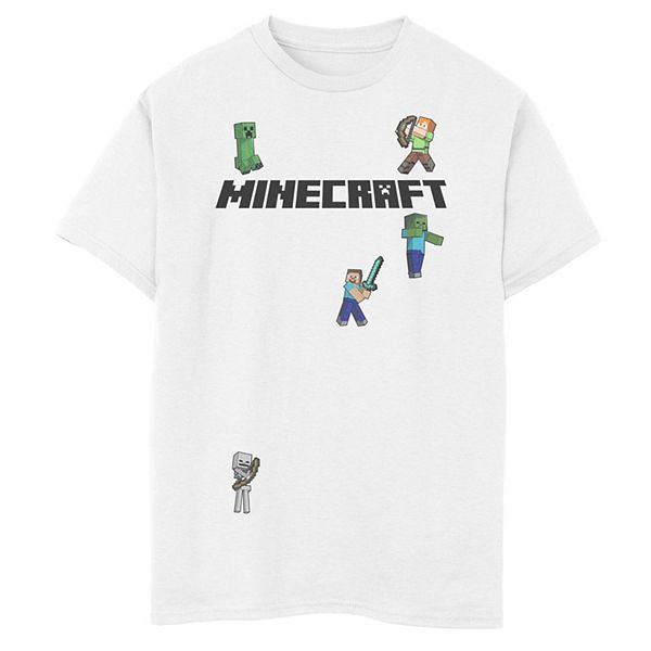 Boys Minecraft Action Characters Graphic Tee