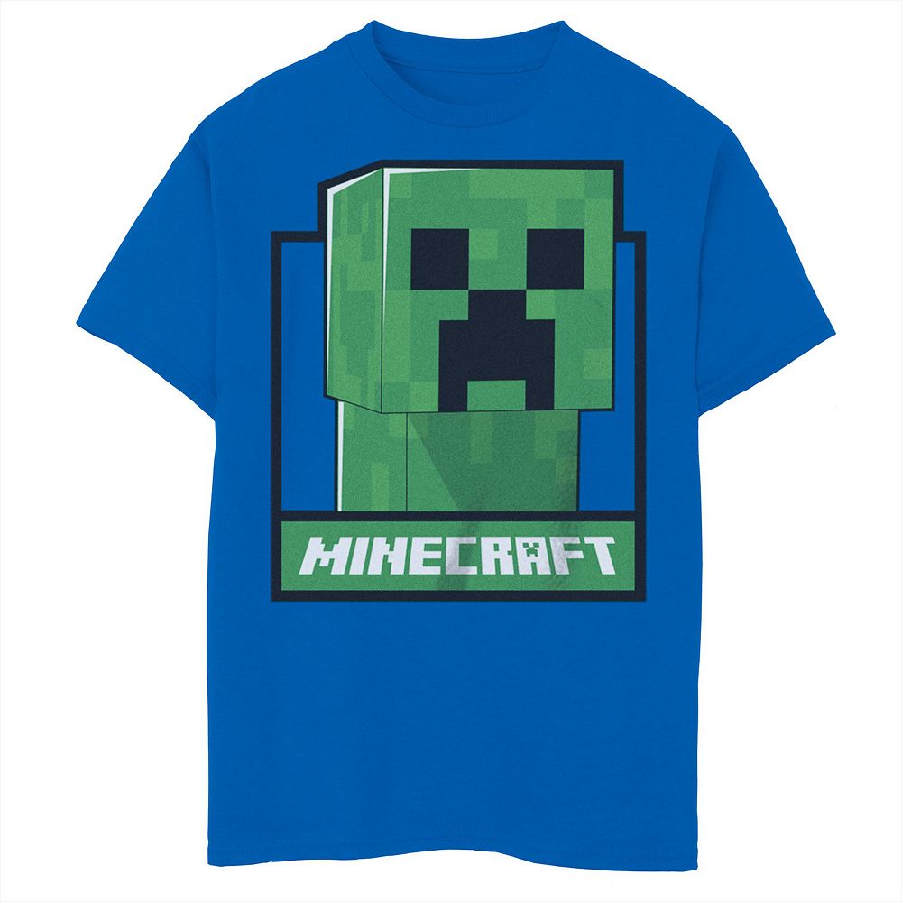 Boys 6-20 Minecraft Creeper Head Portrait Graphic Tee