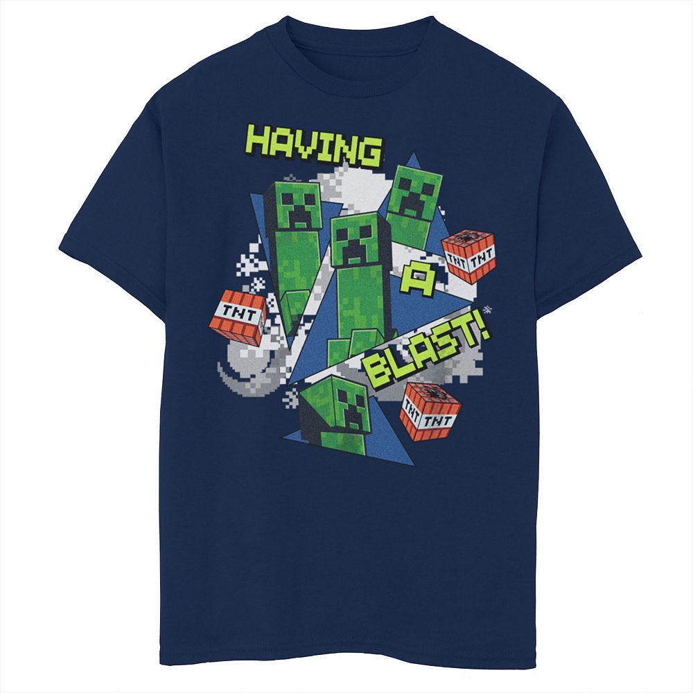 Boys Minecraft Creepers Having A Blast Graphic Tee