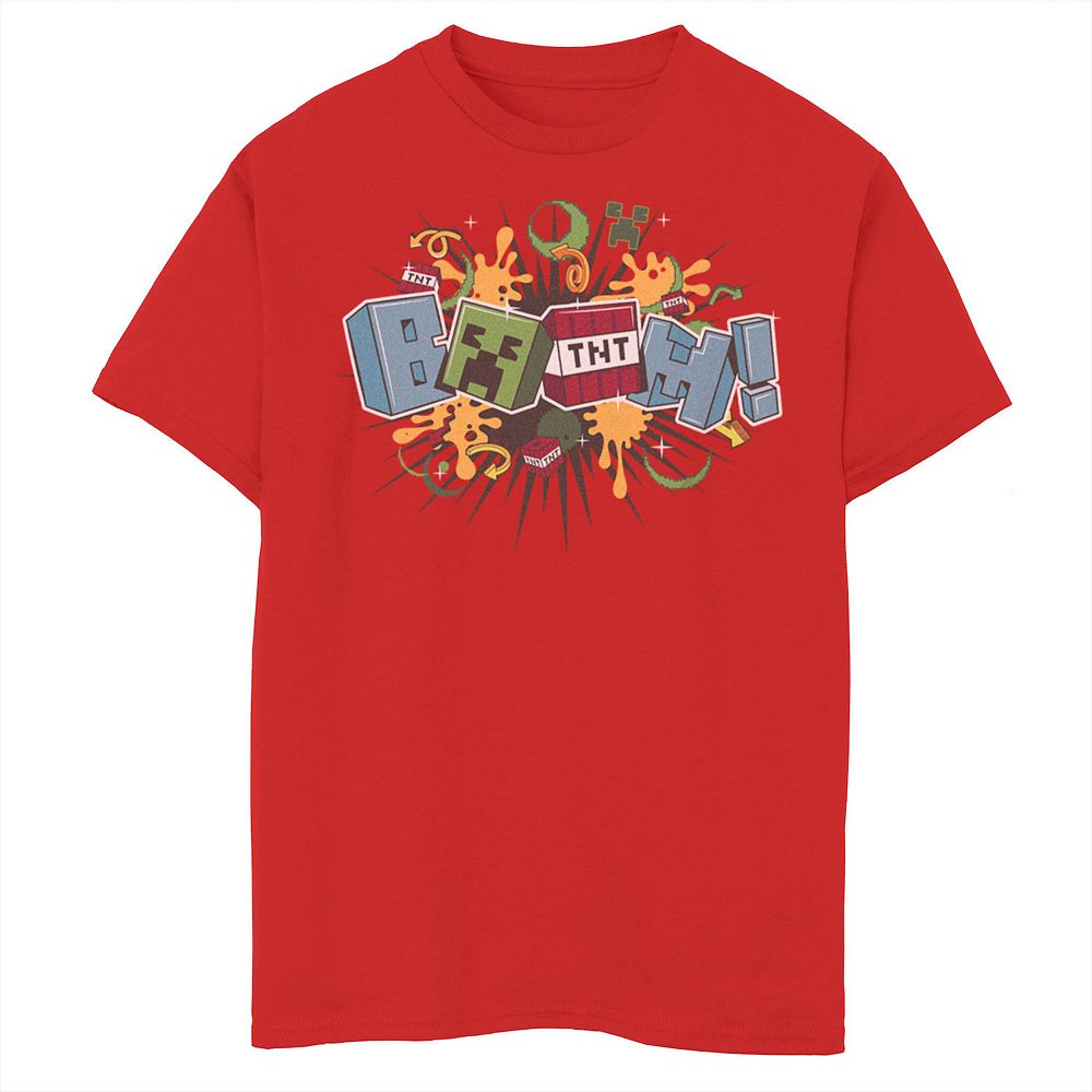 Boys Minecraft Creeper Boom Graphic Tee