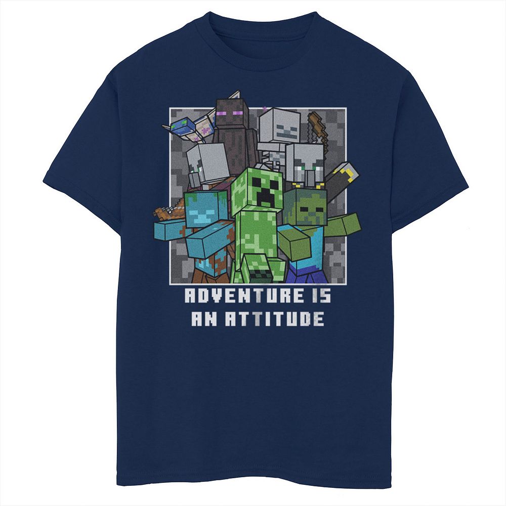 Boys 6-20 Minecraft Angry Mob Adventure Is An Attitude Graphic Tee