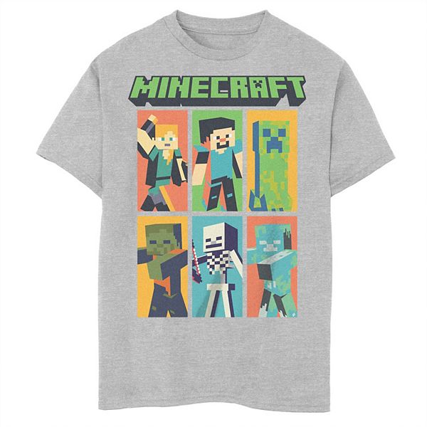 Boys Minecraft Characters Banners Graphic Tee