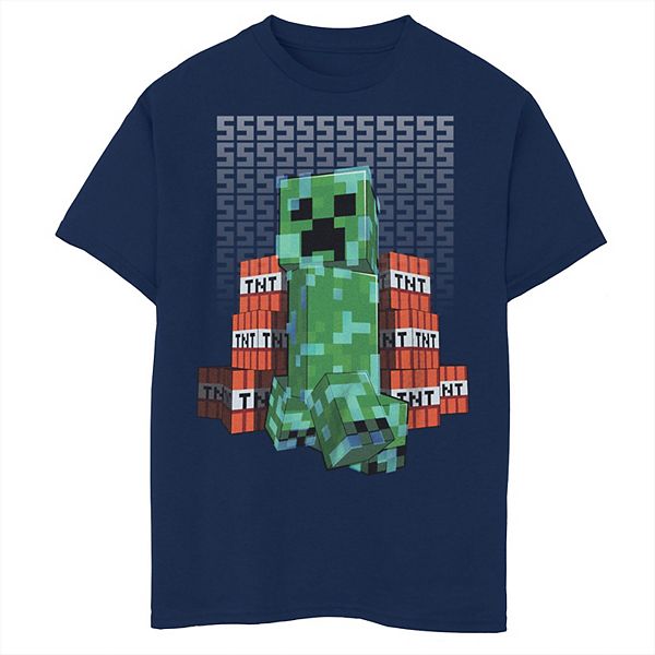 Boys Minecraft Creeper TNT Graphic Tee