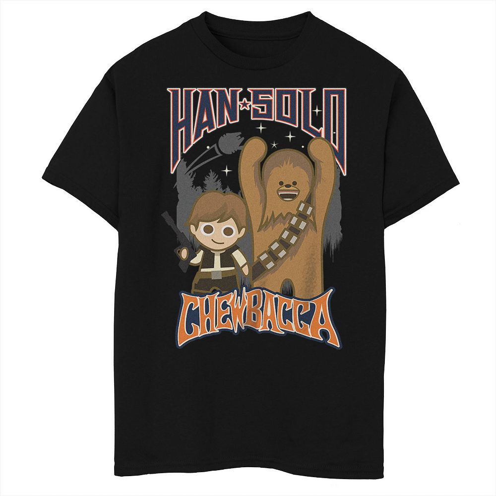 Boys Star Wars Han Solo And Chewbacca Buddies Husky Graphic Tee