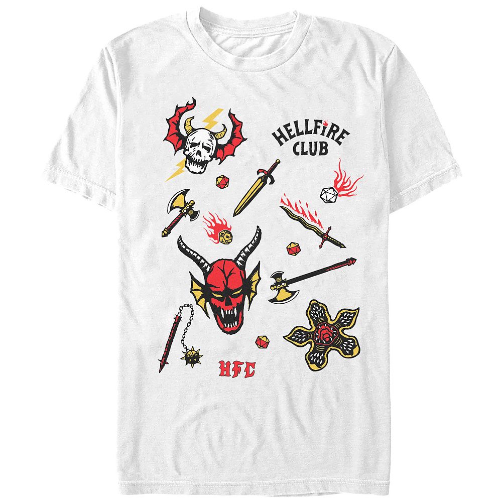 Men's Stranger Things Hellfire Club Icons Graphic Tee