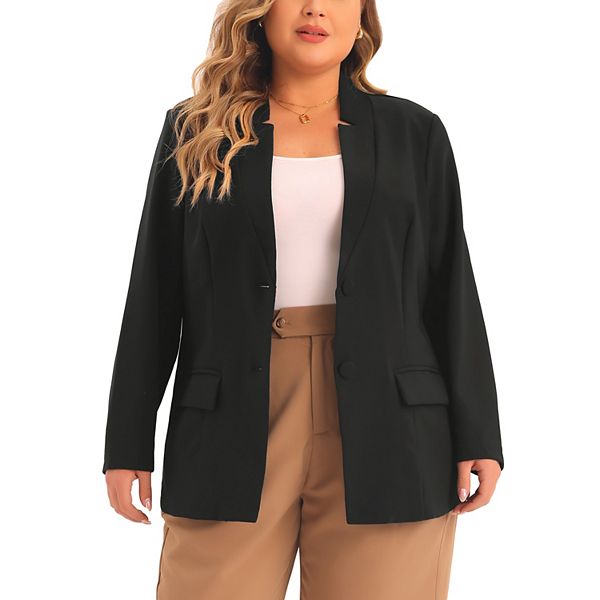 Plus Size Business Suit Blazer For Women Button Long Sleeve Office Work