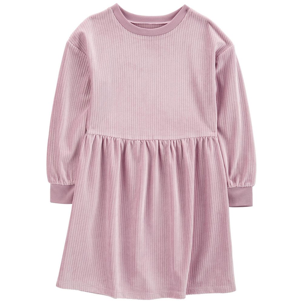 Girls 4-14 Carter's Ribbed Long Sleeve Peplum Dress