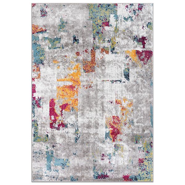 World Rug Gallery Wynn Contemporary Vibrant Abstract Design Area Rug