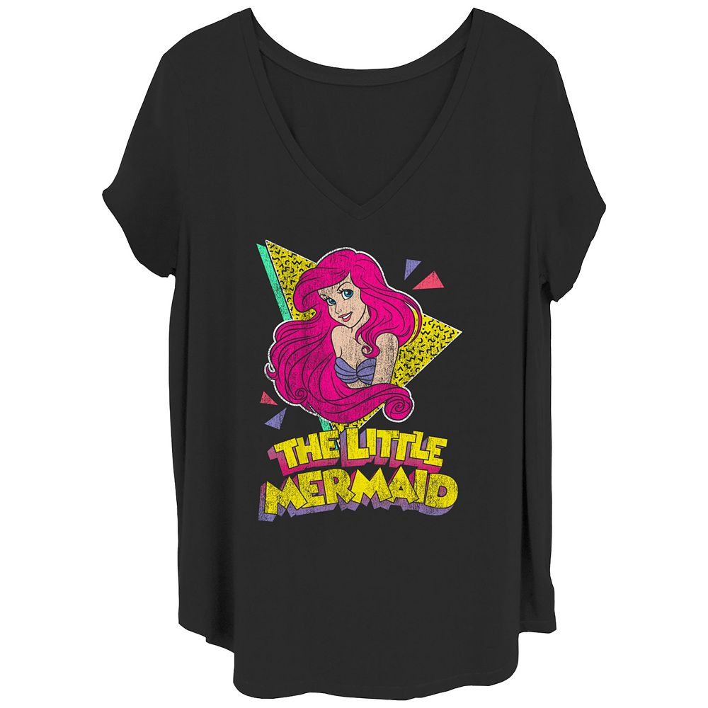 Disney's The Little Mermaid Ariel 80's Portrait Juniors' Plus Graphic Tee