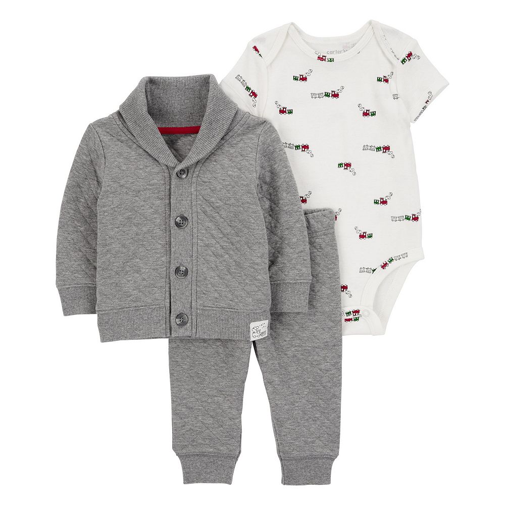 Baby Boy Carter's 3-pc. Train Quilted Little Jacket Set