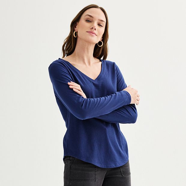 Women's Sonoma Goods For Life® Everyday Long Sleeve V-Neck Tee Women's Sonoma Goods For Life® Everyday Long Sleeve V-Neck Tee