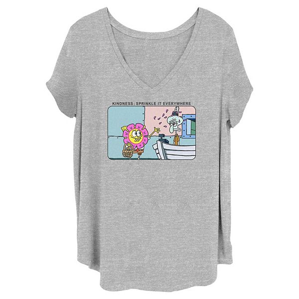 Juniors' Plus Size SpongeBob SquarePants Sprinkle Kindness Graphic Tee
