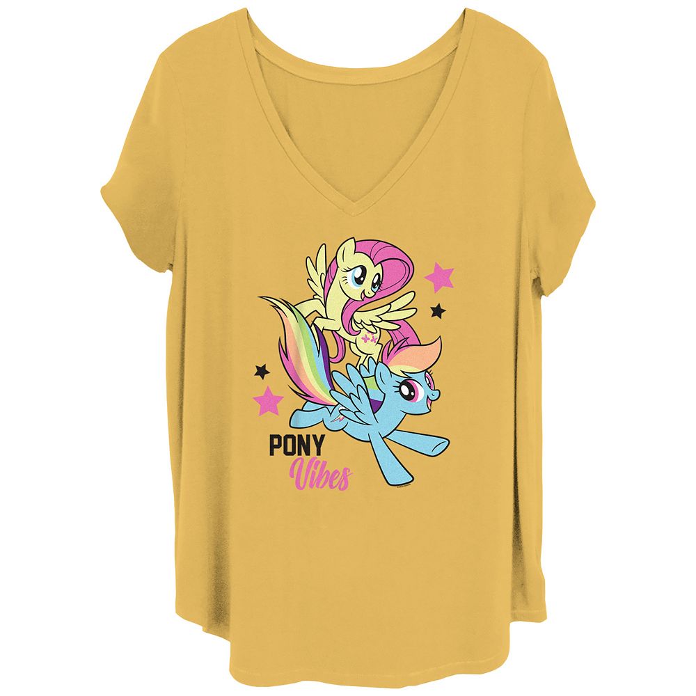 Juniors' Plus Size My Little Pony Cute Pony Vibes V-Neck Graphic Tee