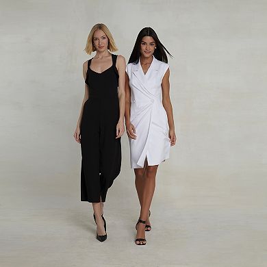 Women's Nicole Miller Double Breasted Notched Lapel Mini Coat Dress