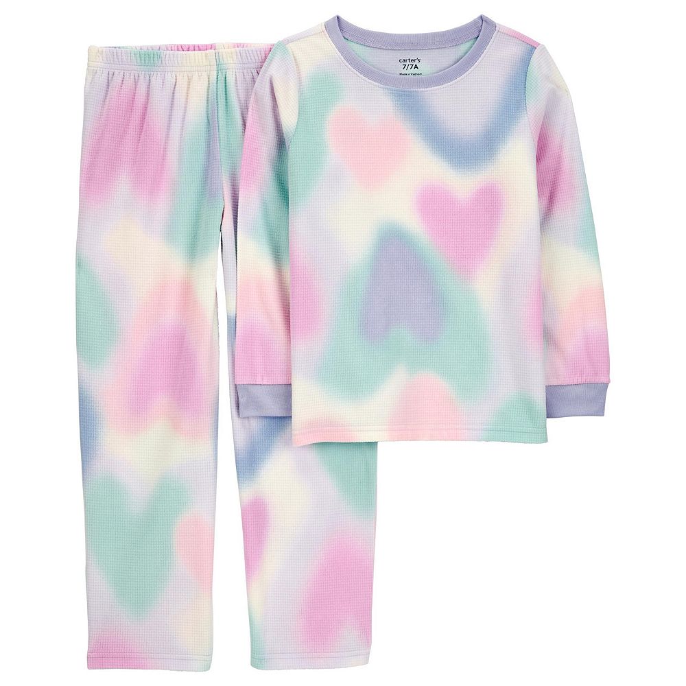 Girls 4-14 Carter's 2-Piece Heart Space Dye Fleece Pajama Top & Pajama ...