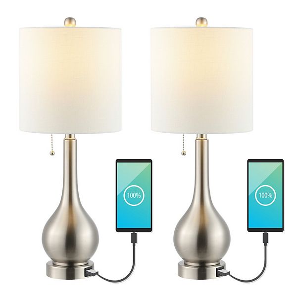 Tyler Modern Classic Gourd Iron Led Table Lamp With Dual Usb Charging ...