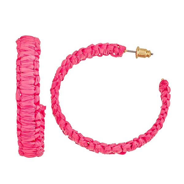 Sonoma Goods For Life Raffia Wrapped Hoop Earrings