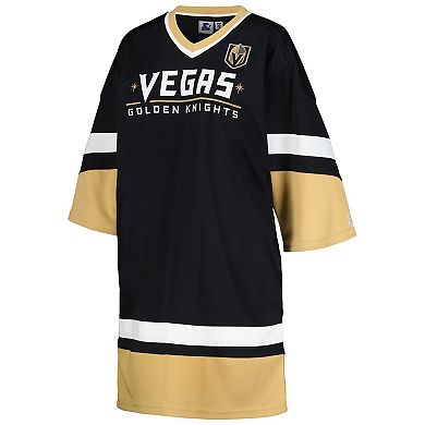 Women's Starter Black Vegas Golden Knights Hurry-Up Offense Boxy V-Neck ...