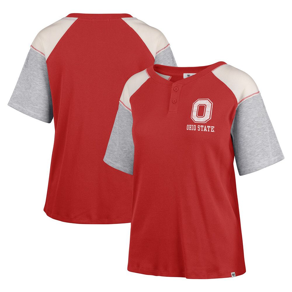 Women's '47 Scarlet Ohio State Buckeyes Underline Harvey Colorblock ...