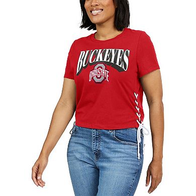 Women's WEAR by Erin Andrews Red Ohio State Buckeyes Side Lace-Up ...