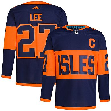 Men's adidas Anders Lee Navy New York Islanders 2024 NHL Stadium Series Primegreen Authentic ...
