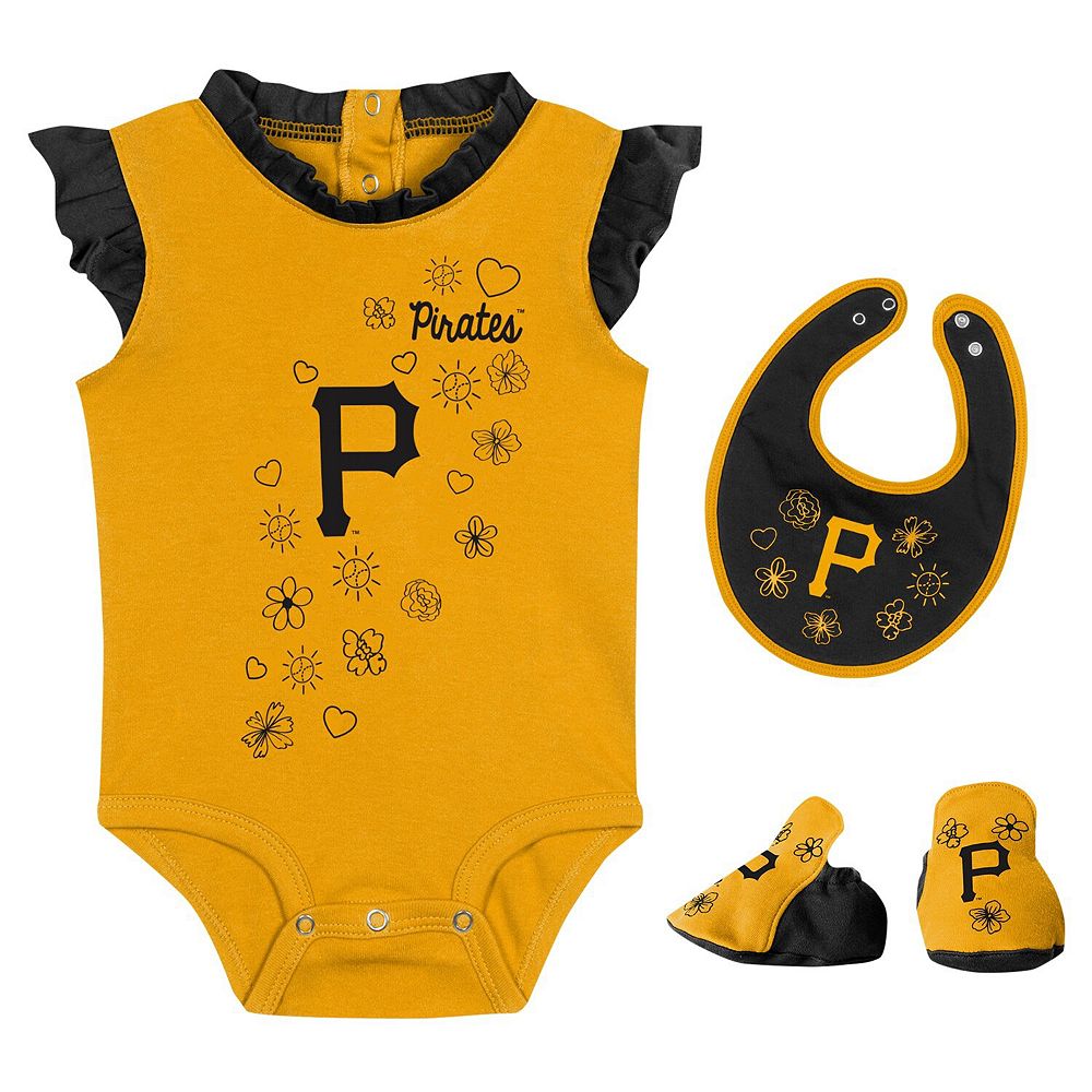 Girls Newborn & Infant Fanatics Branded Gold Pittsburgh Pirates Happy ...