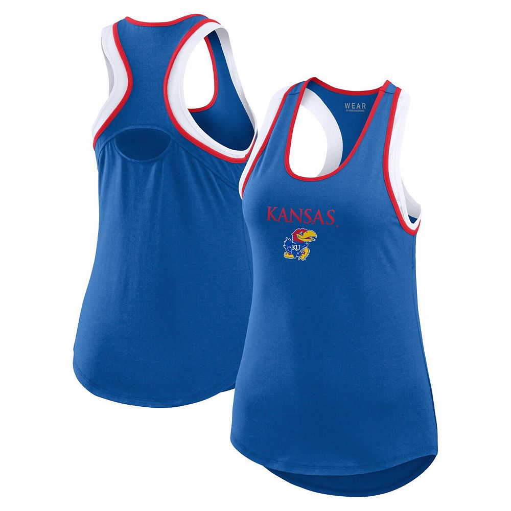 Women's WEAR by Erin Andrews Royal Kansas Jayhawks Open Hole Razorback ...