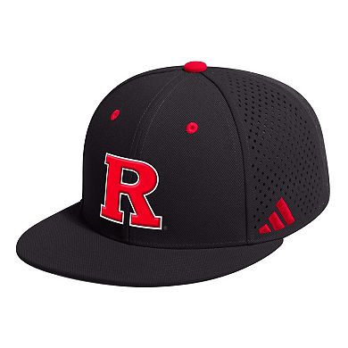 Men's adidas Black Rutgers Scarlet Knights On-Field Baseball Fitted Hat