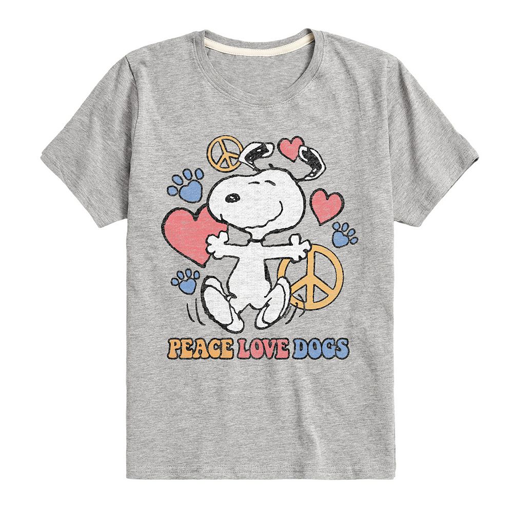 Boys 8-20 Peanuts Peace Love Dogs Graphic Tee