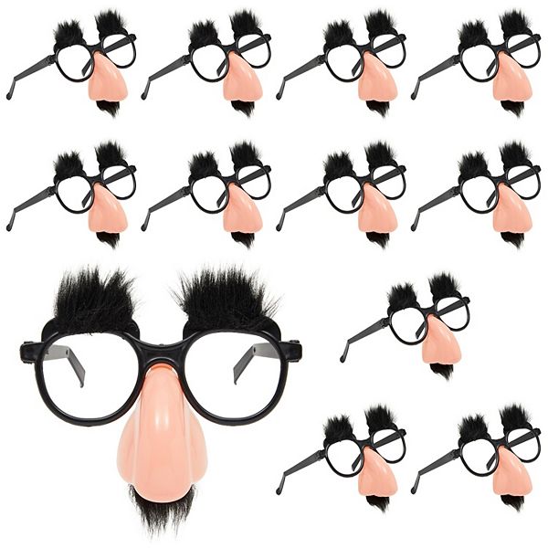 12 Pack Funny Glasses With Mustache, Halloween Costume Accessories