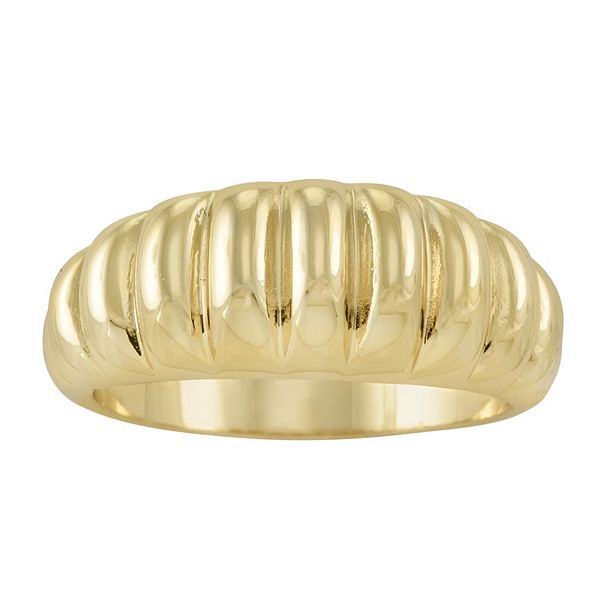 City Luxe Gold Tone Textured Tapered Ring