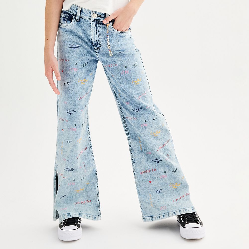 Girls 7-16 Limited Too Wide Leg Script Jean