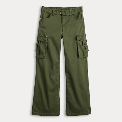 Girls 7-16 Limited Too Belted Wide Leg Cargo Pant