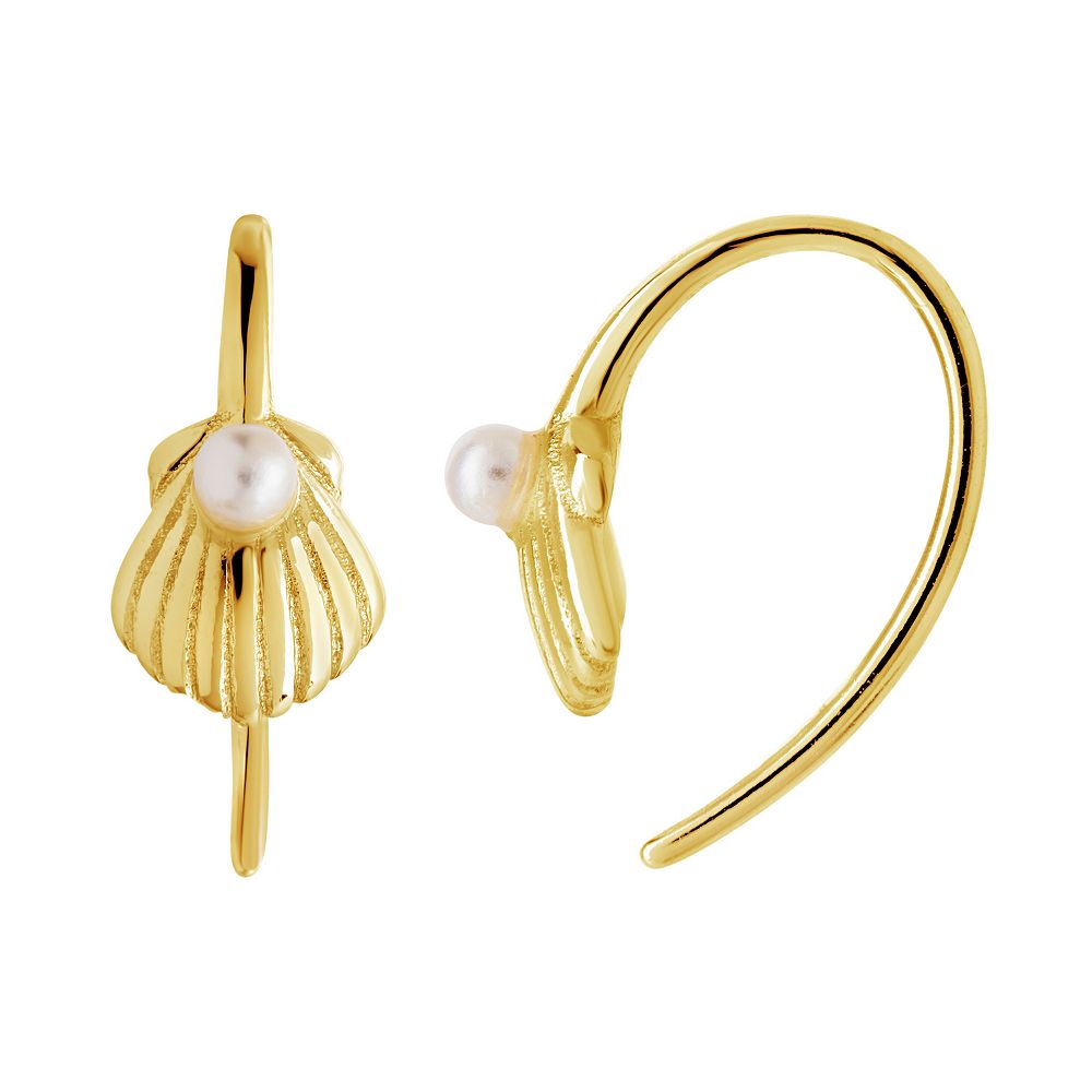 MC Collective Shell Pearl Seashell Threader Earrings
