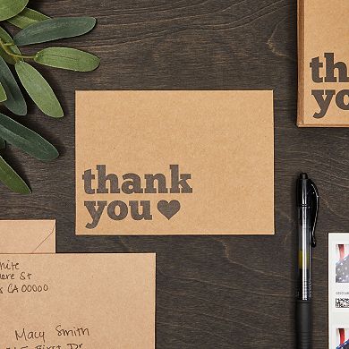 120-pack Thank You Cards Bulk, Thank You Notes With Envelopes, 3.5x5 In