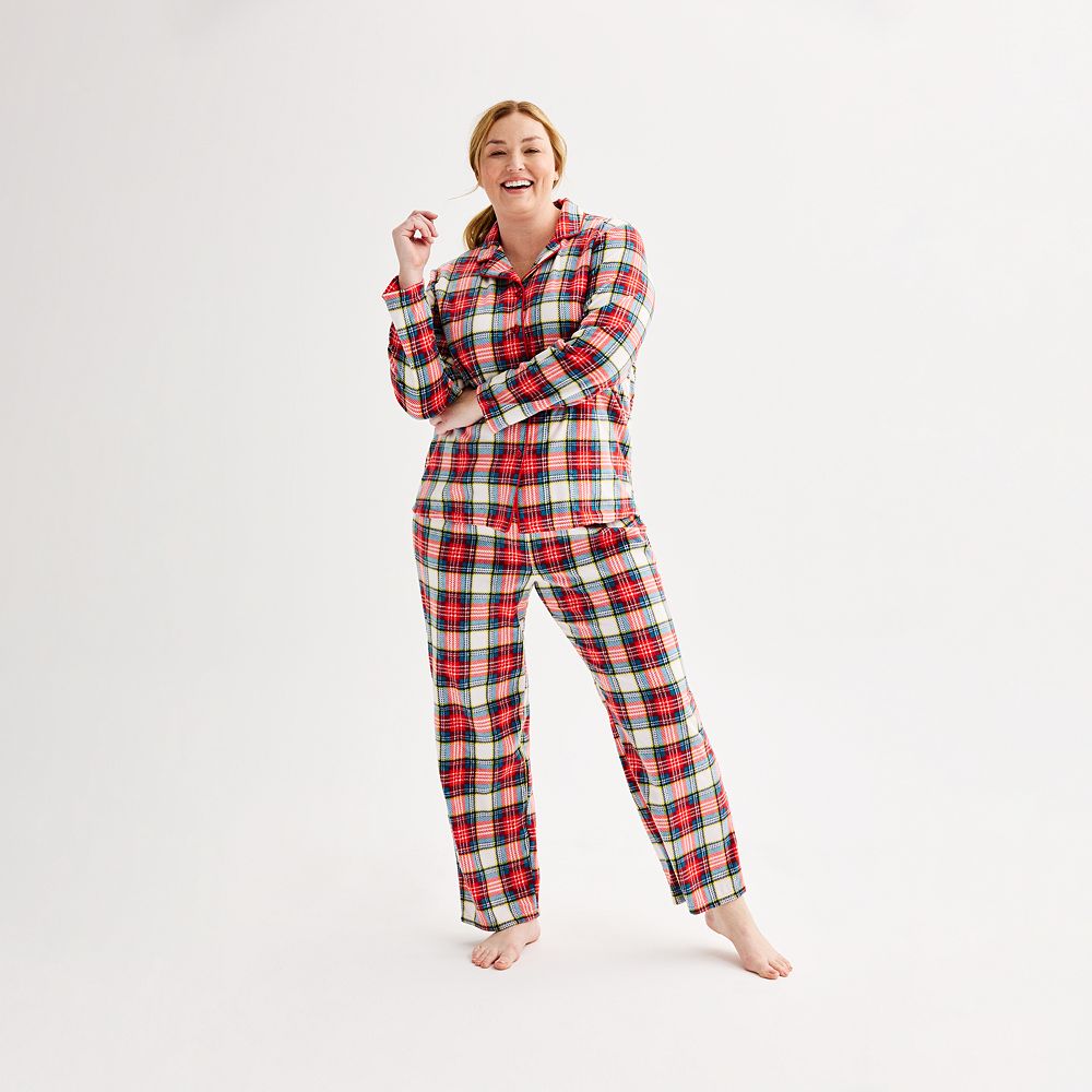Plus Size Jammies For Your Families® Jingle Bell Rock Fleece Notch ...