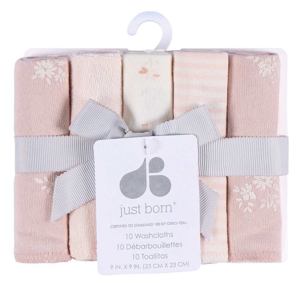 Just Born Baby 10-Pack Washcloths