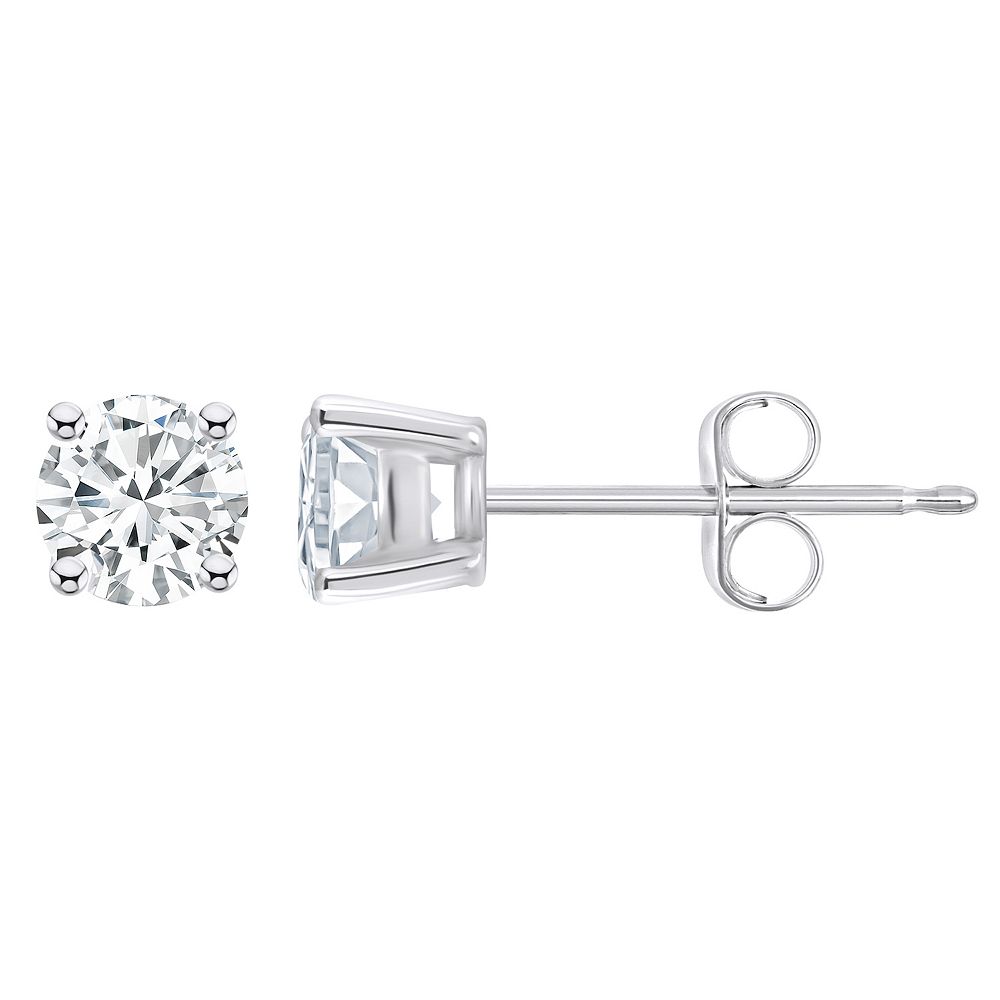 Celebration Gems 14k White Gold 1/2 Carat T.W. Diamond Round Stud Earrings
