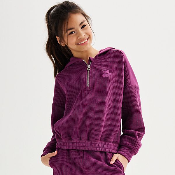 Girls 7-16 Limited Too Cinch Hem 1/4-Zip Hoodie