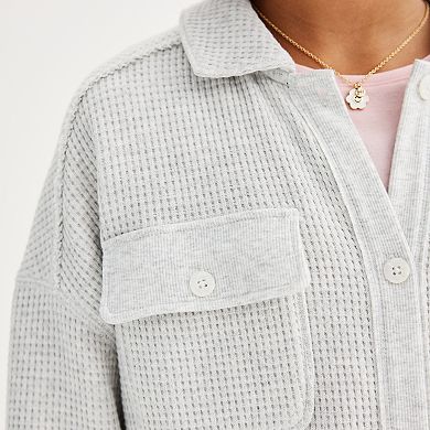 Girls 7-16 Limited Too Textured Waffle Shacket