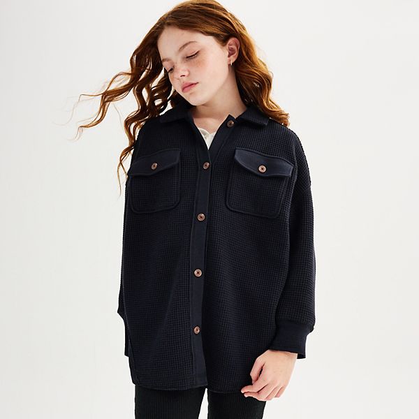 Girls 7-16 Limited Too Textured Waffle Shacket