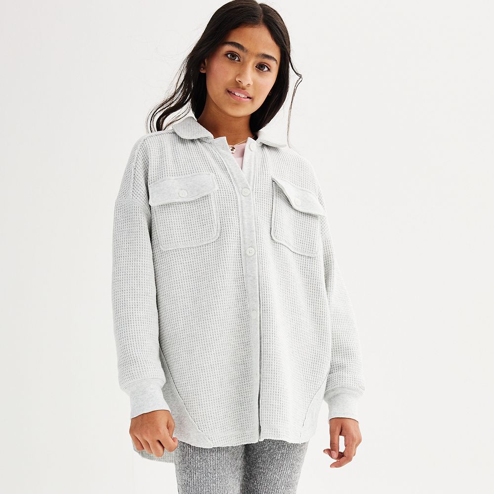 Girls 7-16 Limited Too Textured Waffle Shacket